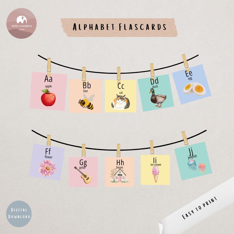 Printable Jumbo Size Alphabet Flash Cards for Kids | A-Z Letter ...