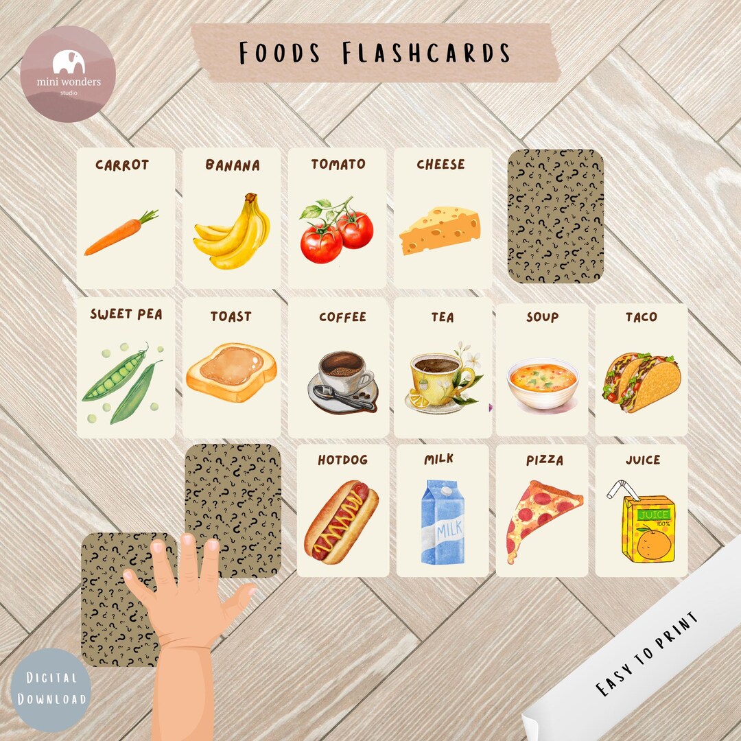 Fun & Engaging Food Flashcards for Kids – Printable Learning Cards - Etsy