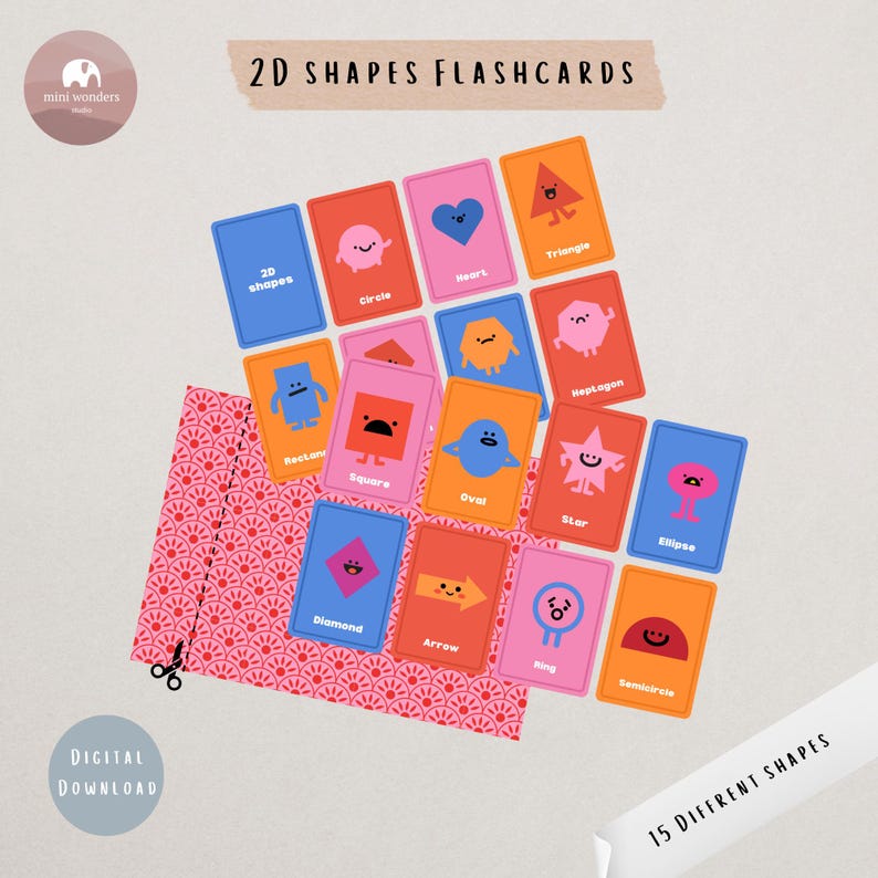 2D Shapes Flashcards for Kids - Fun Educational Printable Learning ...