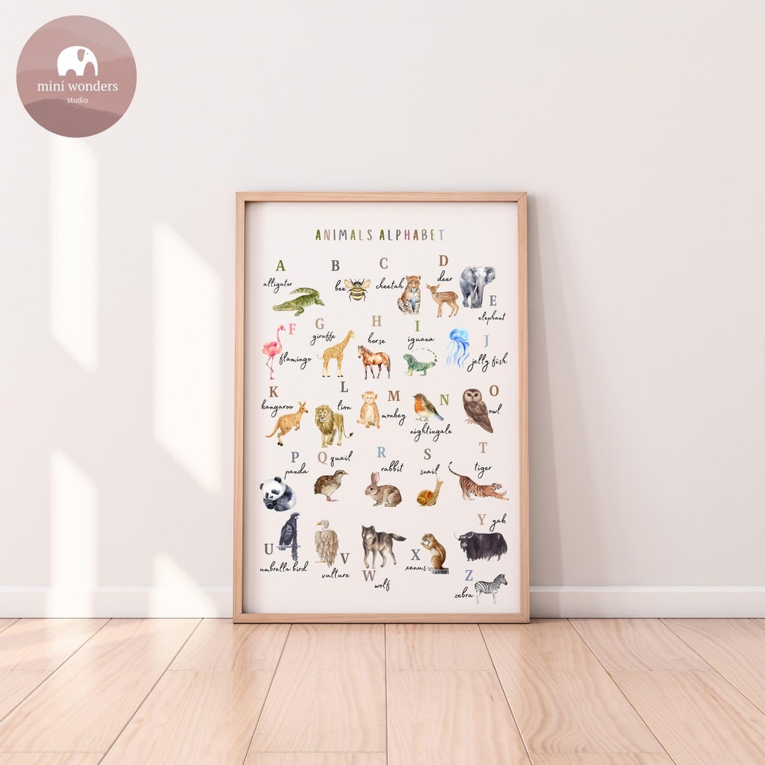 Animals Alphabet Digital Download | ABC Animals Wall Art - Kids Room ...