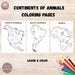 Continents of Animals Coloring Pages | Continents Coloring Worksheets ...
