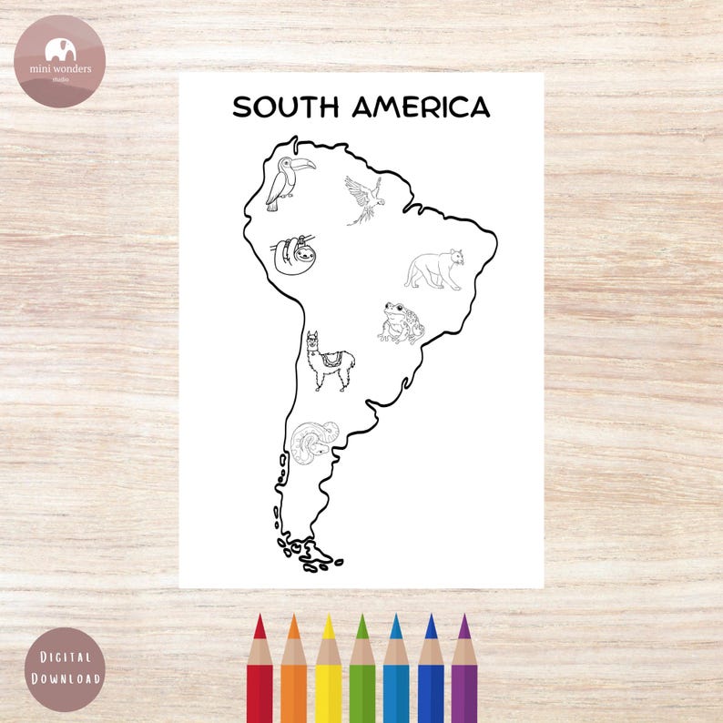 Continents of Animals Coloring Pages | Continents Coloring Worksheets ...