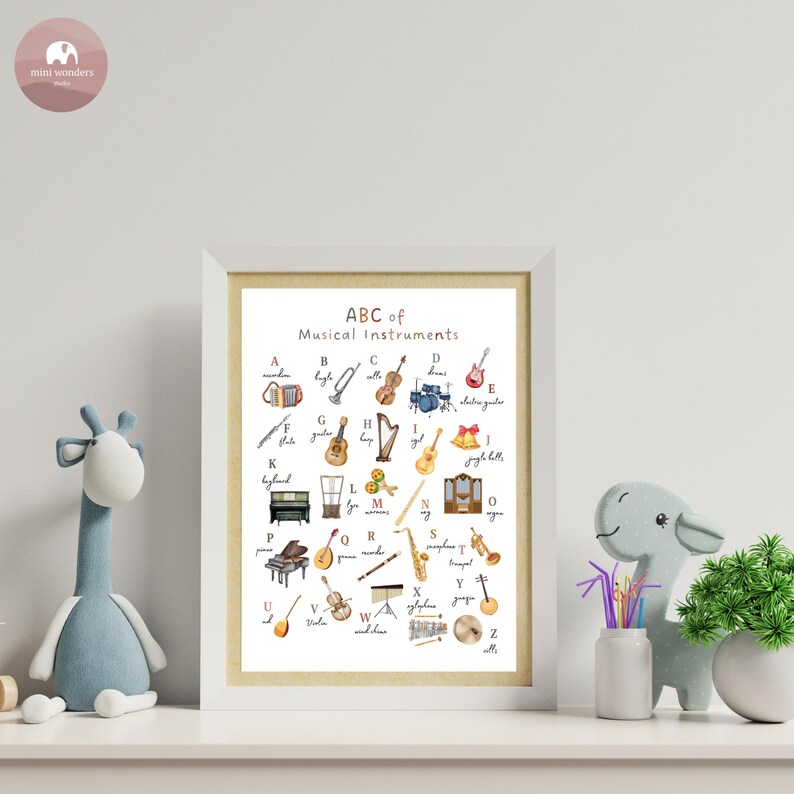 Musical Alphabet Nursery Wall Art Digital Download- ABC Music Poster ...
