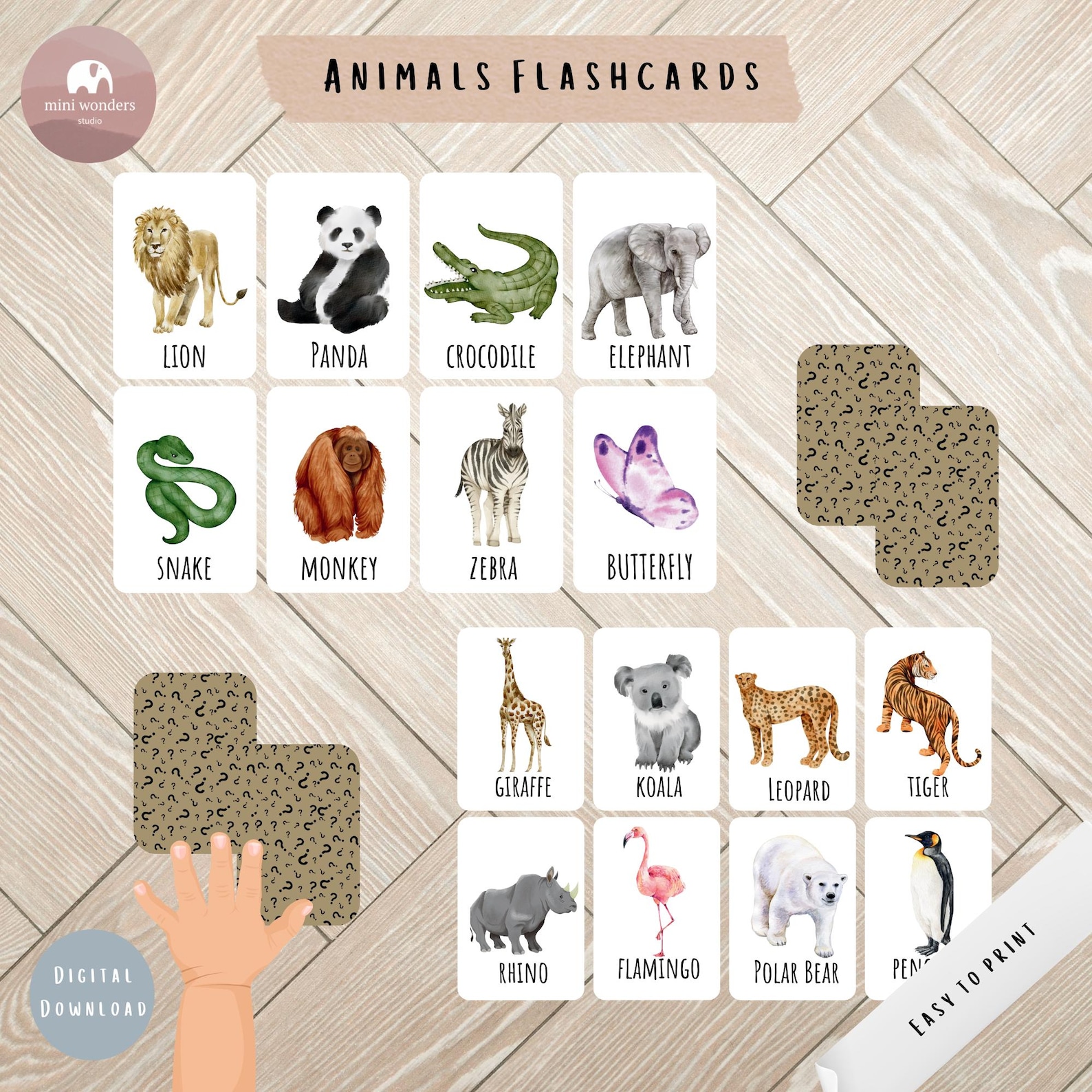 Animal Flashcards for Kids – Printable Learning Cards | Educational ...