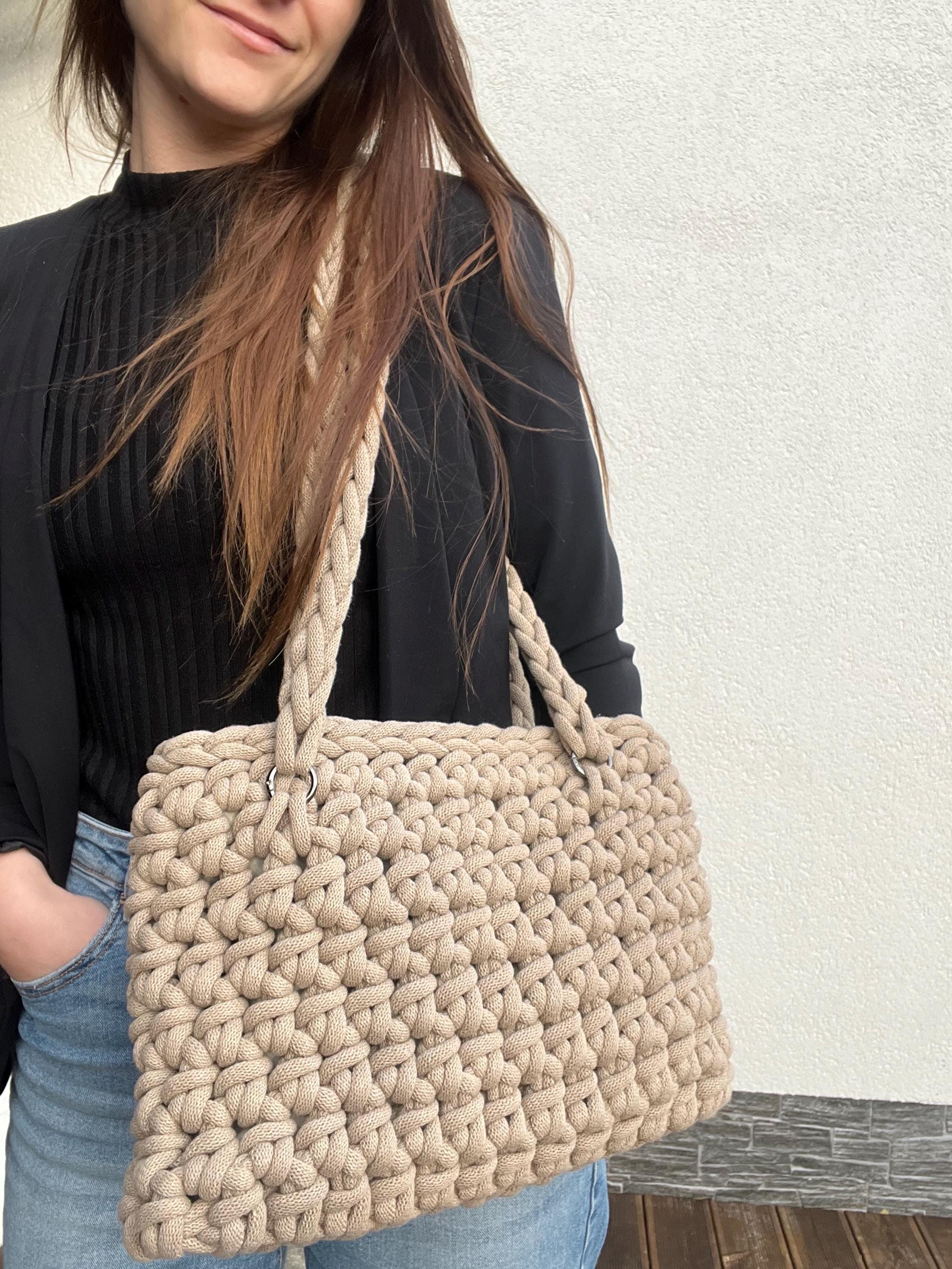 Chunky Crochet Shoulder Bag Pattern – Jumbo Cord, With Optional Lining ...