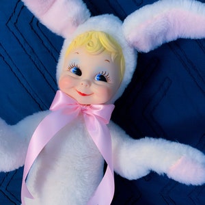 VTG Original Rushton Plush Stuffed Animal Rubber Face Play Girl Bunny ...