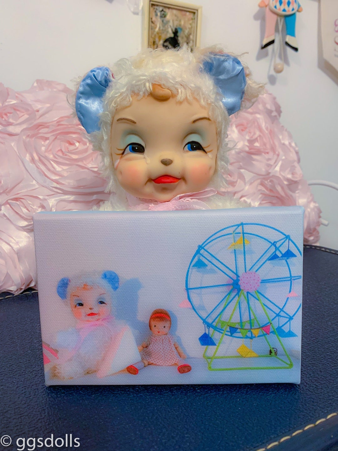 Ggsdolls Creations Sad Rushton Bear and Dolly on Canvas Photograph Art ...