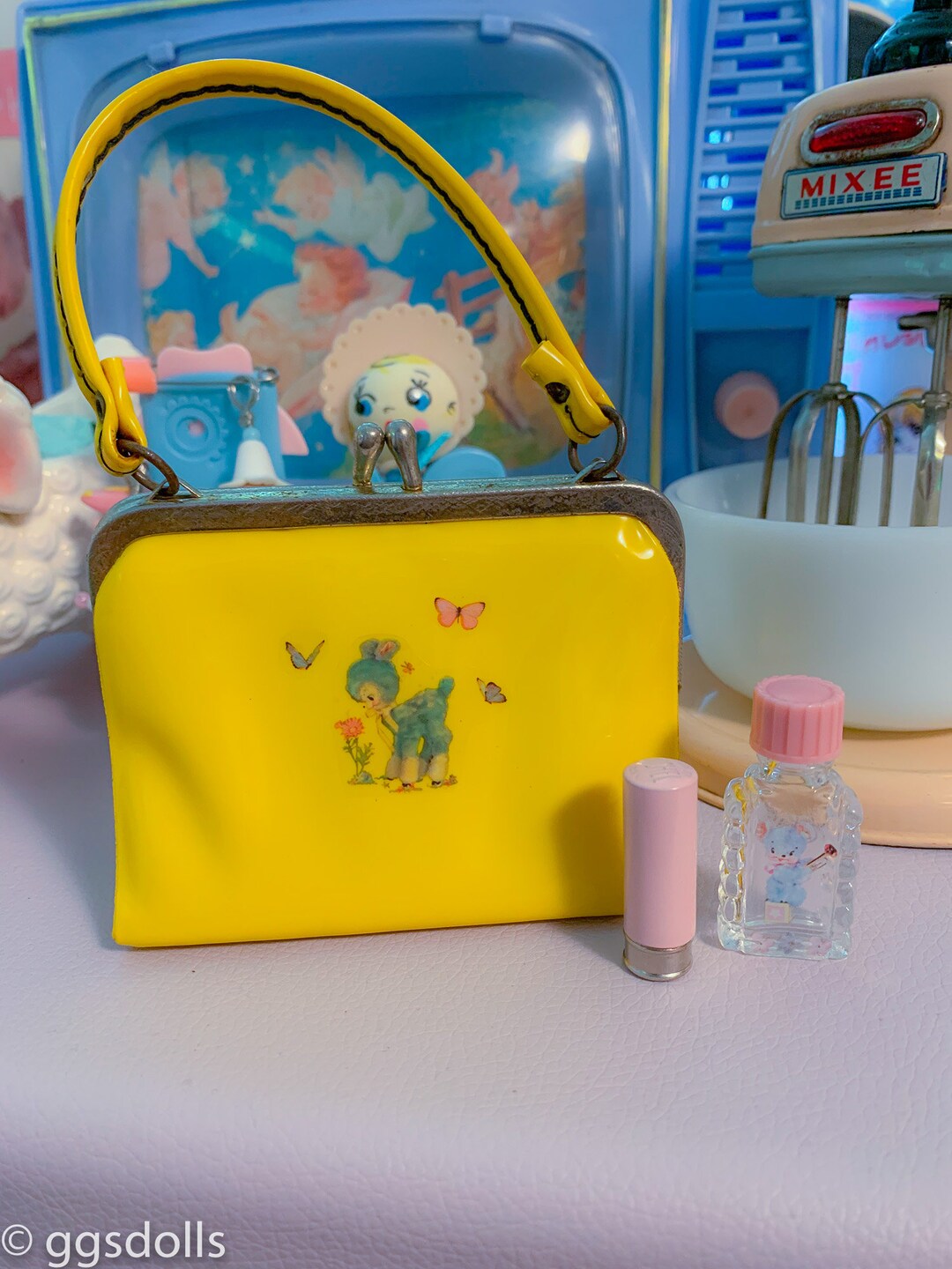 Vtg Japan Kitsch Vinyl Childs Handbag Coin Purse in Yellow W - Etsy