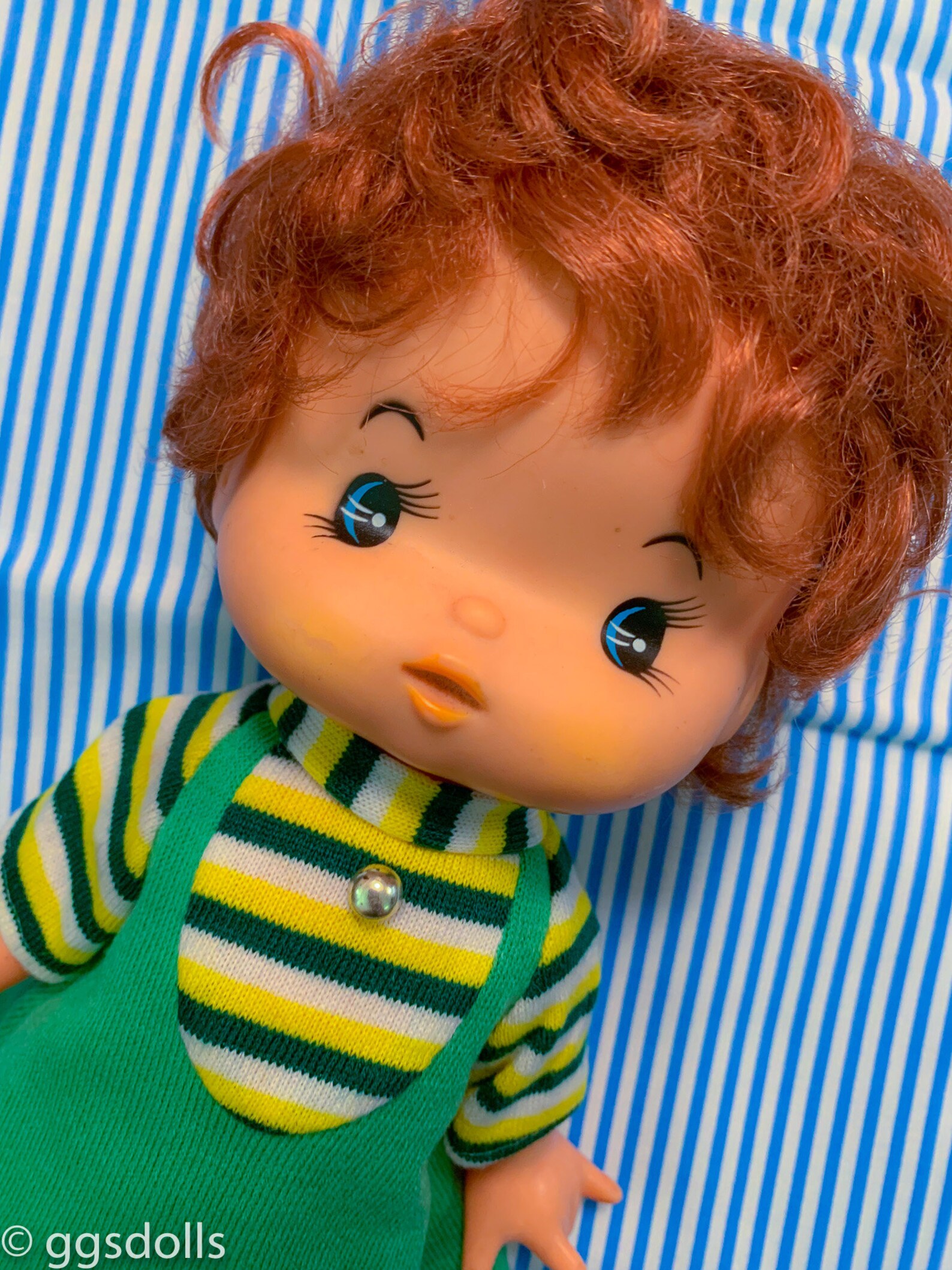 VTG Japan Big Eye Sekiguchi Gege Type Girl in Green Mod Dress - Etsy