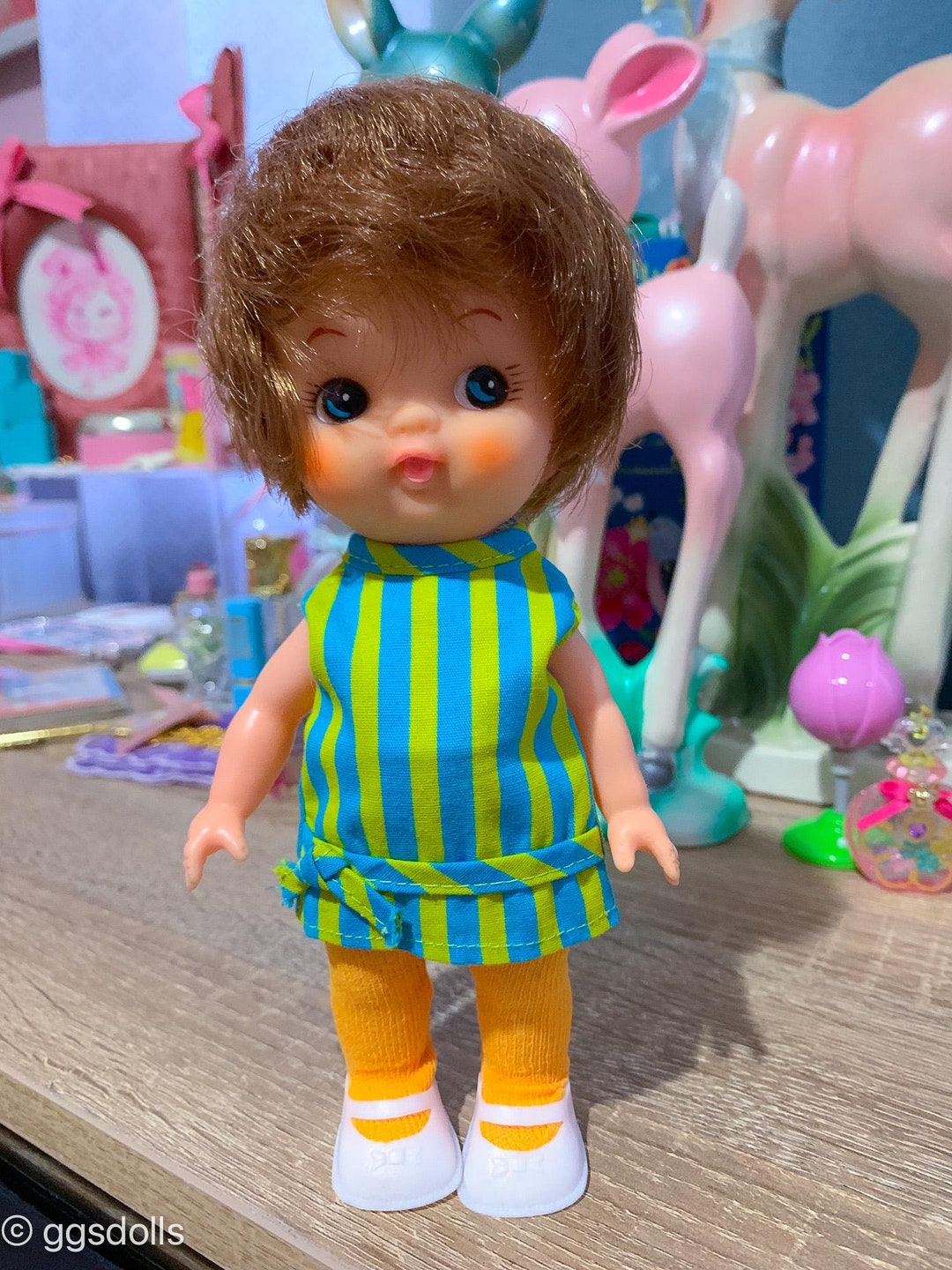 Vtg Japan Mod 60s Big Eyed Mod Girl Doll W Brunette Like Chiko Chan - Etsy