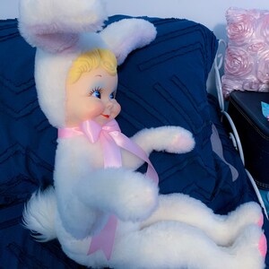 VTG Original Rushton Plush Stuffed Animal Rubber Face Play Girl Bunny ...