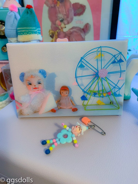 Ggsdolls Creations Sad Rushton Bear and Dolly on Canvas | Etsy