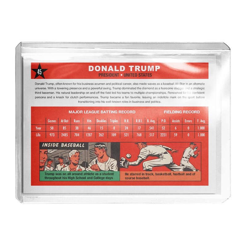 President Donald Trump Custom Novelty 1958 Topps Baseball Trading Card ...