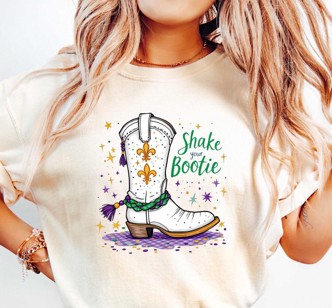 Shake Your Bootie Shirt, Mardi Gras Beads Shirt, Mardi Gras Boots Shirt ...