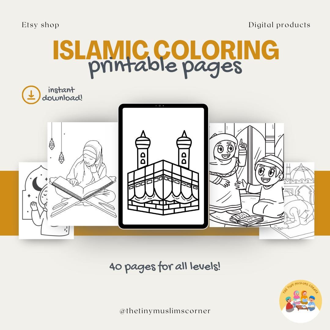 Islamic Coloring Book Printable - Etsy