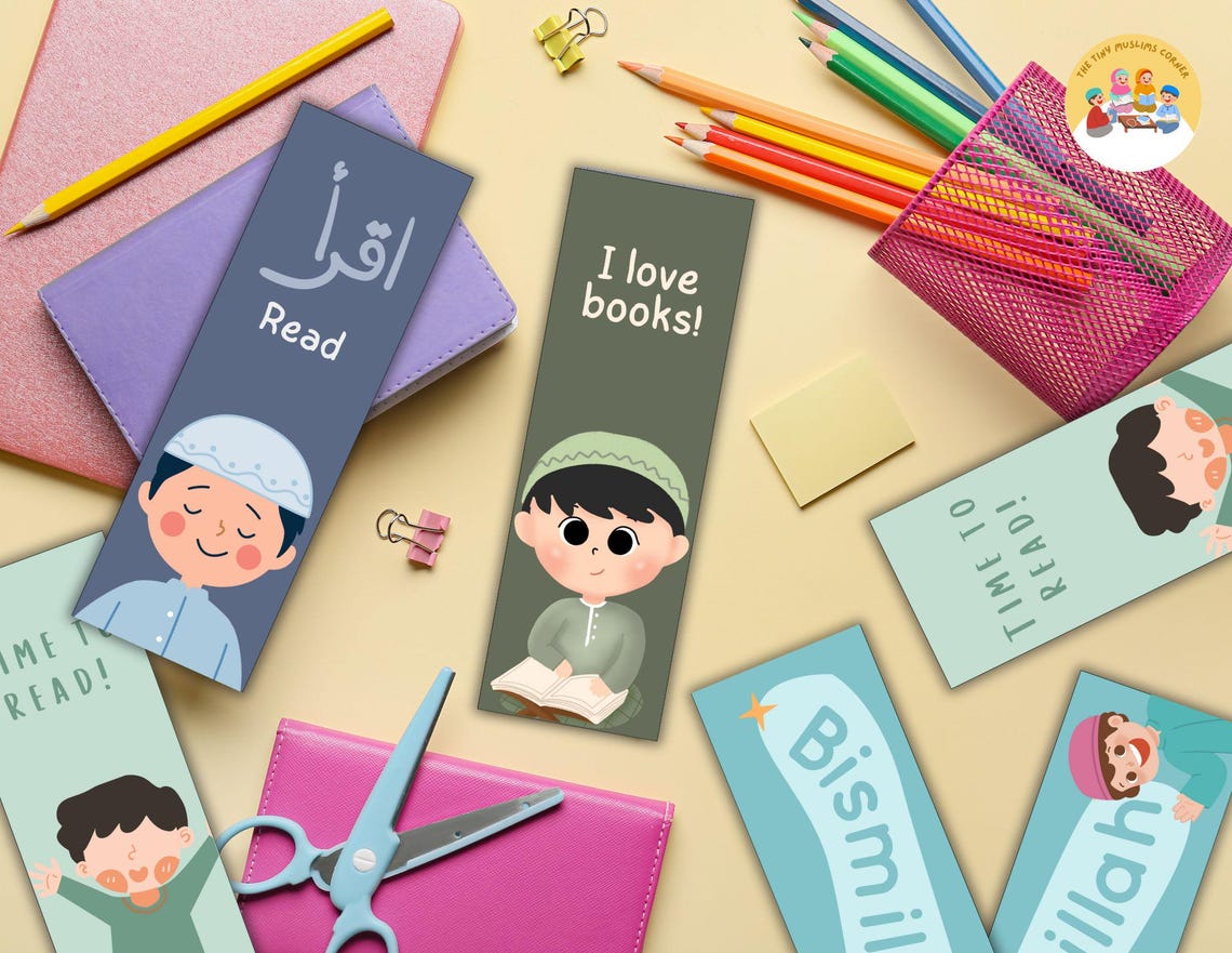 Islamic 4 Bookmarks Boy Muslims Kids, Printable, Digital Download - Etsy