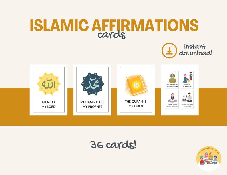 Islamic Affirmations Cards, Muslim Kids, Printable - Etsy