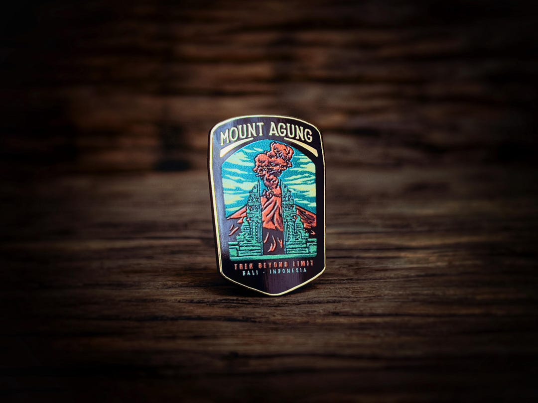 Mount Agung Enamel Pin, Bali Volcano Pin, Adventure Pin, Bali Souvenir ...