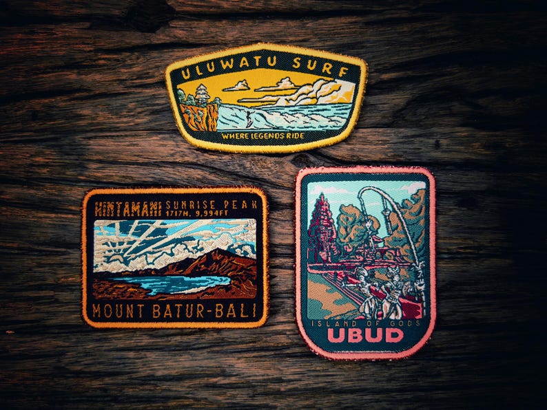 Bali Surf Patch - Uluwatu Woven Iron on Patch, Surf Badge, Indonesia ...