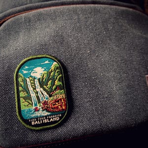 Bali Island Patch - Waterfall Jungle Patch, Bali Adventure Badge ...