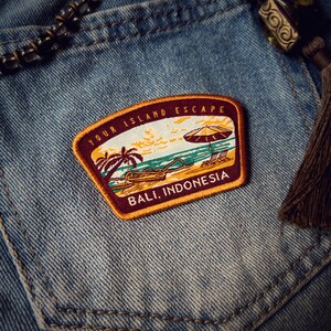 Bali Island Patch – Indonesia Souvenir, Bali Travel Patch With Jukung ...