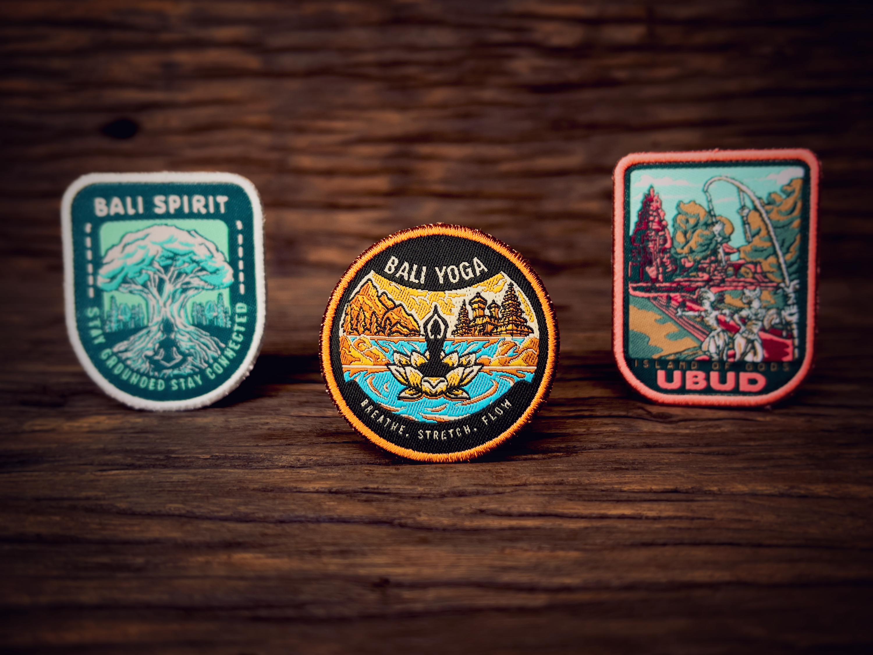 Bali Yoga Patch – Spiritual Woven Iron on Patch, Meditation Souvenir ...