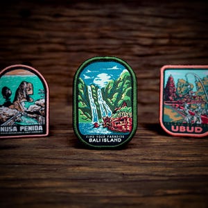 Bali Island Patch - Waterfall Jungle Patch, Bali Adventure Badge ...