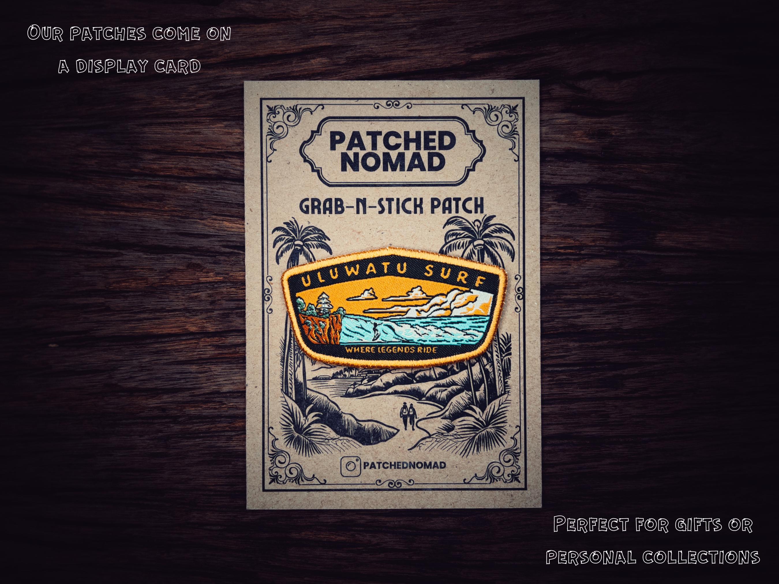 Bali Surf Patch - Uluwatu Woven Iron on Patch, Surf Badge, Indonesia Patch, Tropical Travel ...