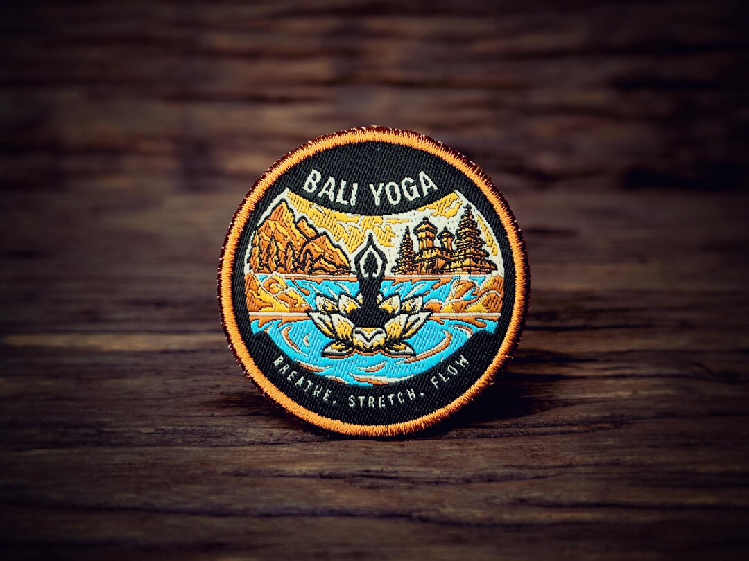 Bali Yoga Patch – Spiritual Woven Iron on Patch, Meditation Souvenir ...