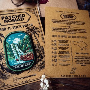 Bali Island Patch - Waterfall Jungle Patch, Bali Adventure Badge ...