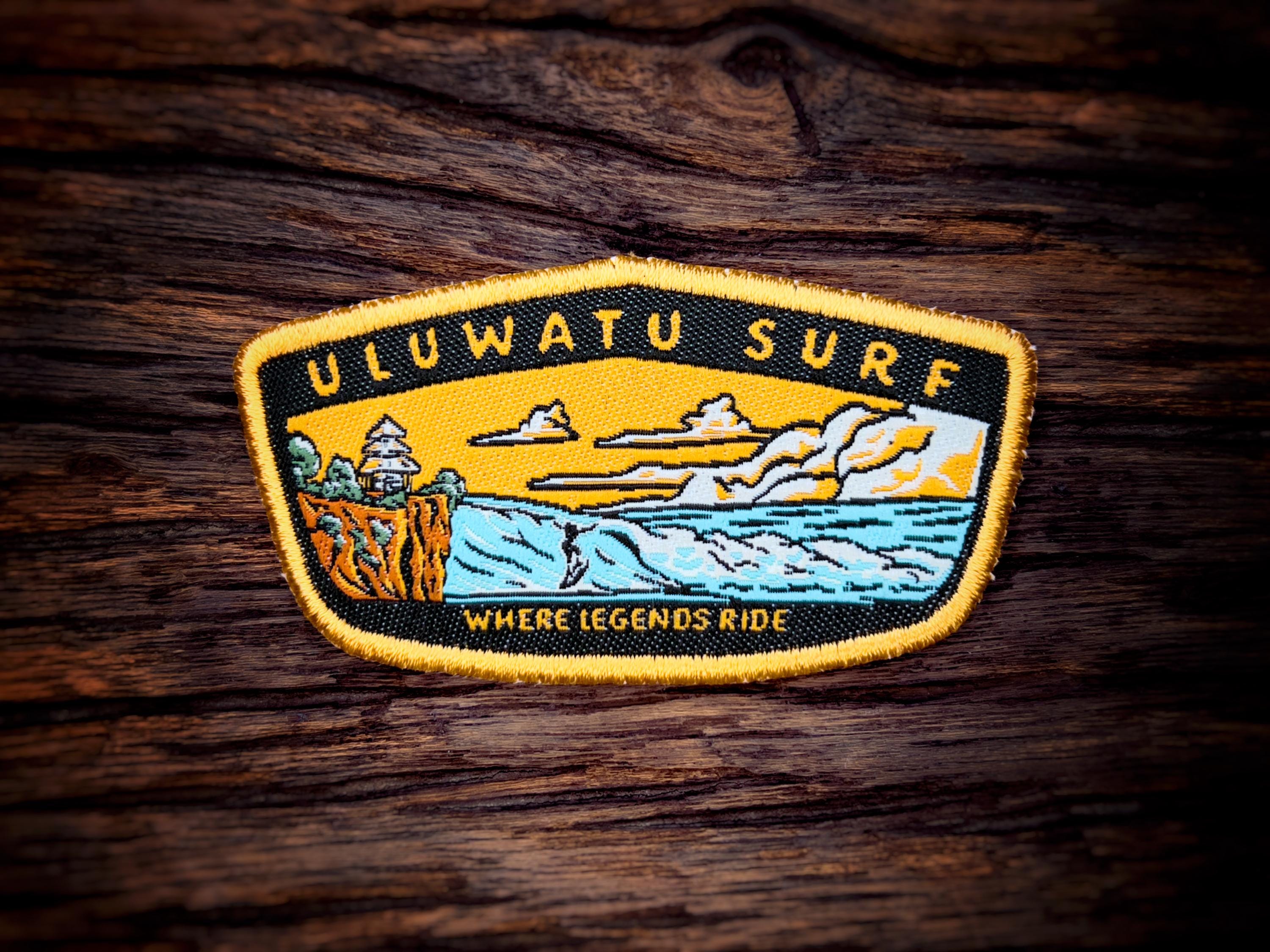 Bali Surf Patch - Uluwatu Woven Iron on Patch, Surf Badge, Indonesia Patch, Tropical Travel ...