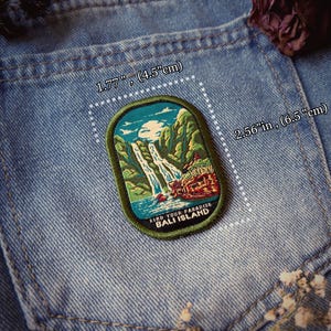 Bali Island Patch - Waterfall Jungle Patch, Bali Adventure Badge ...