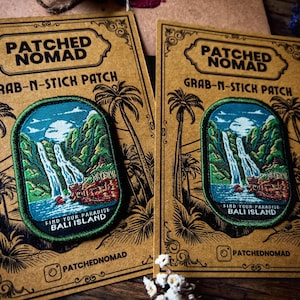 Bali Island Patch - Waterfall Jungle Patch, Bali Adventure Badge ...