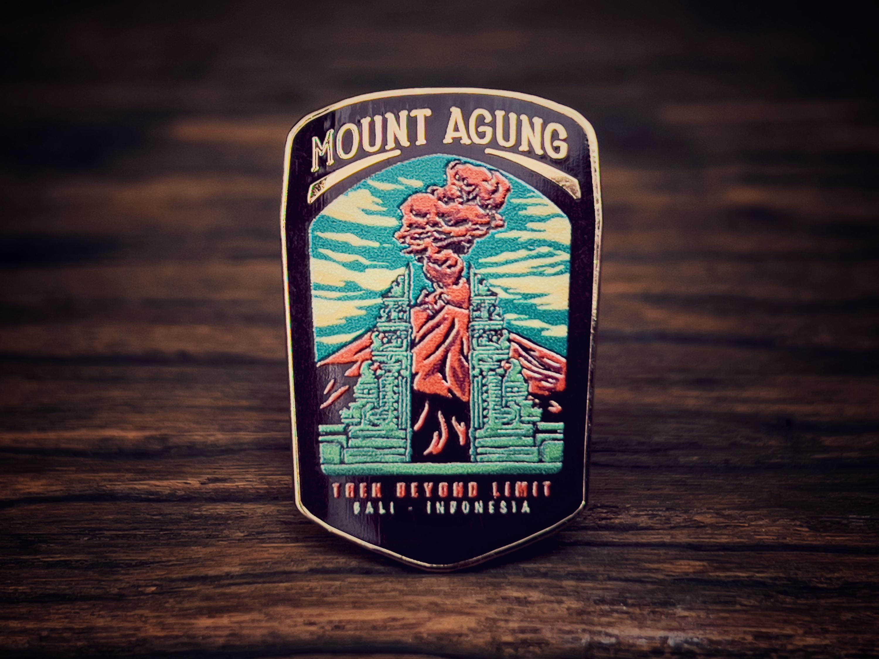 Mount Agung Enamel Pin – Bali Volcano Pin, Adventure Travel Badge, Gift ...