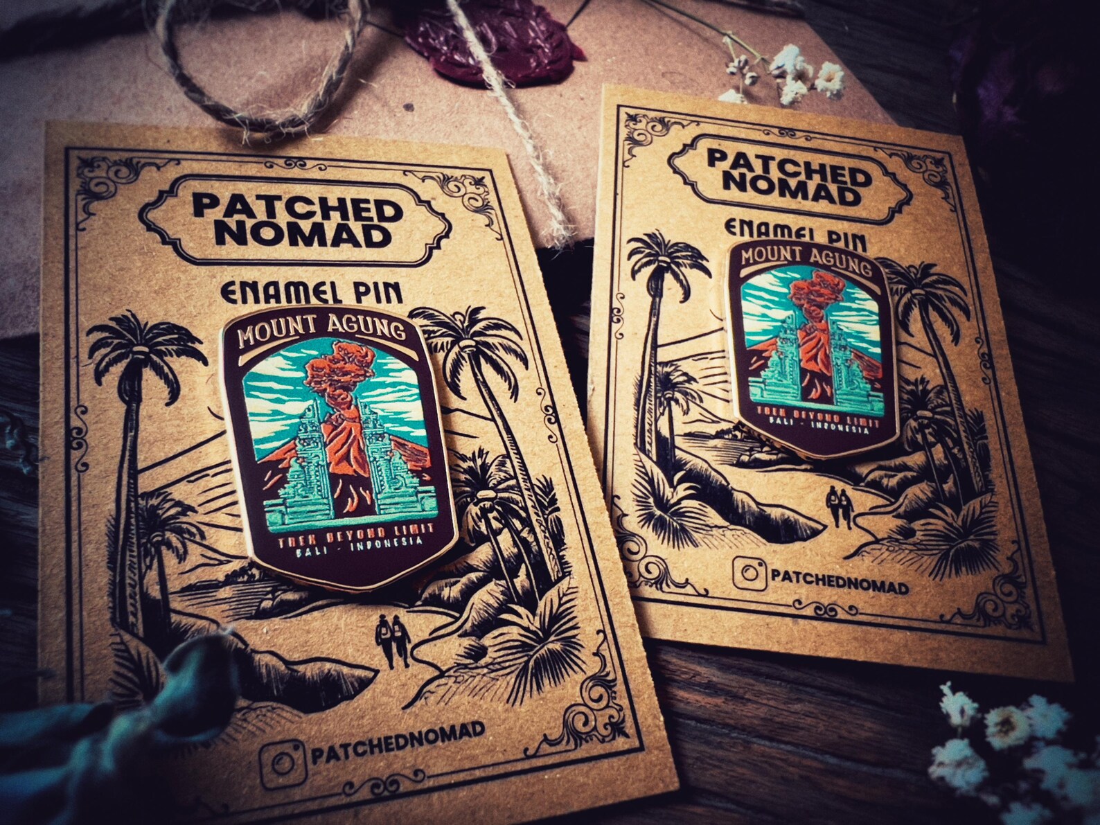 Mount Agung Enamel Pin – Bali Volcano Pin, Adventure Travel Badge, Gift ...