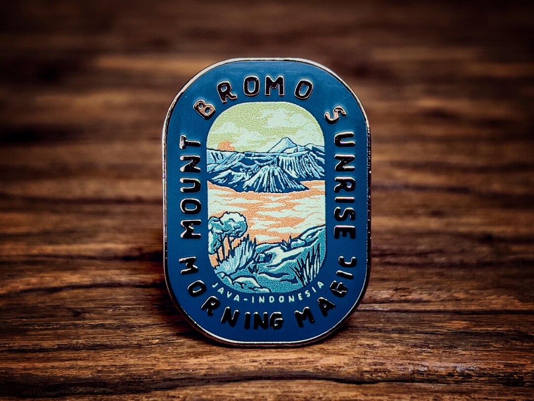 Mount Bromo Enamel Pin – Indonesia Volcano Souvenir, Hiking Gift for ...