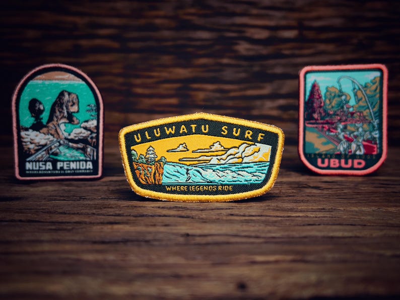 Bali Surf Patch - Uluwatu Woven Iron on Patch, Surf Badge, Indonesia ...