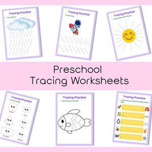 Preschool Line Tracing Worksheets | Line Tracing Practice | Printable ...