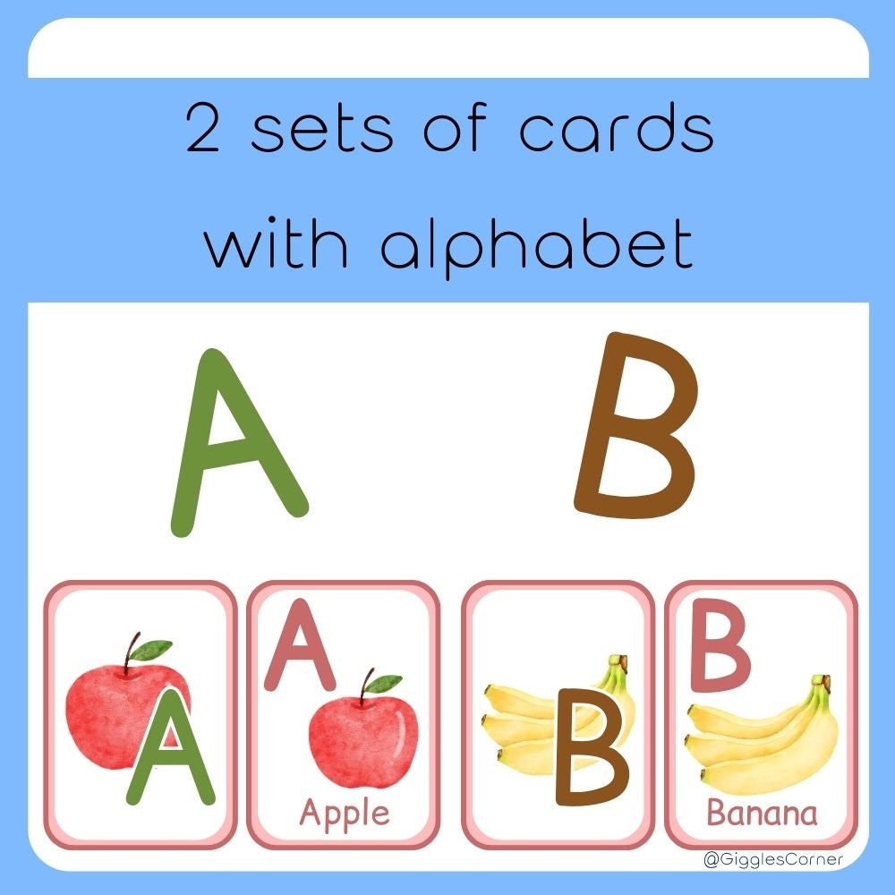 Printable Alphabet Fruit Flash Cards, Educational Cards, ABC Cards ...