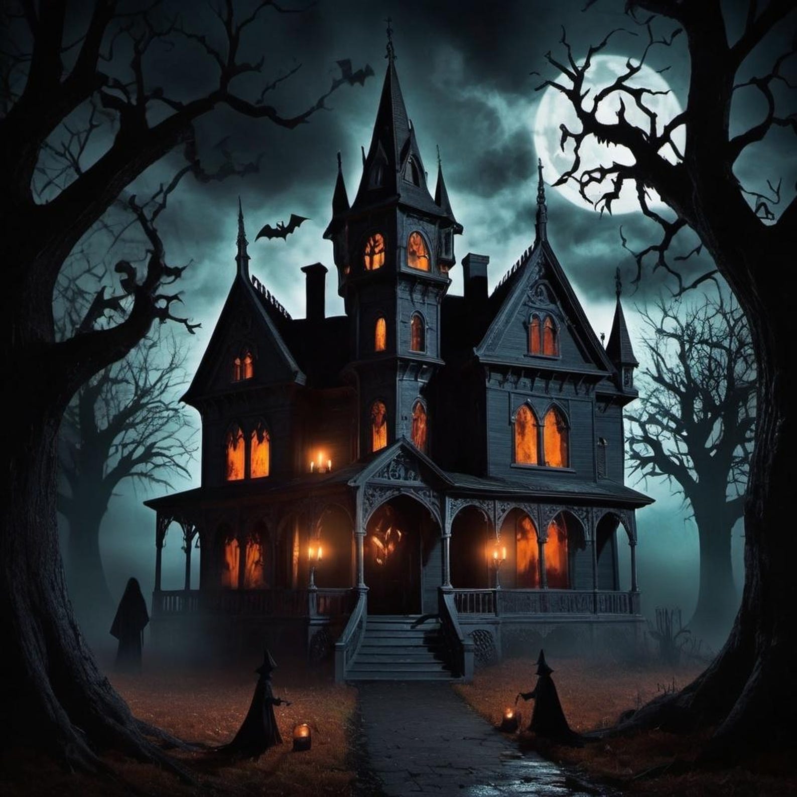 Halloween Decorations, Haunted House Decor, Gothic Halloween Art ...