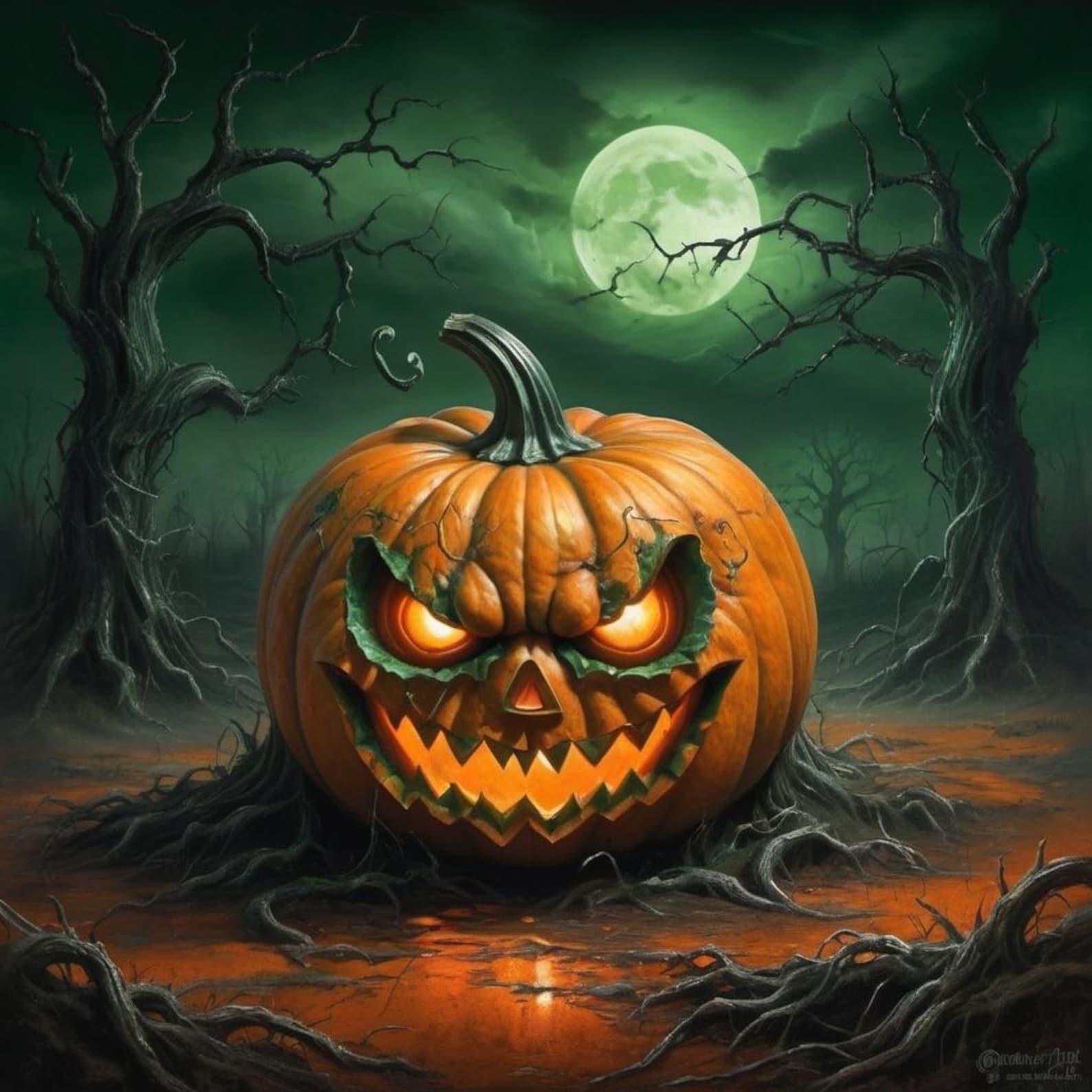 Sinister Pumpkin, Halloween Pumpkin Decor, Scary Pumpkin Art, Jack-o ...