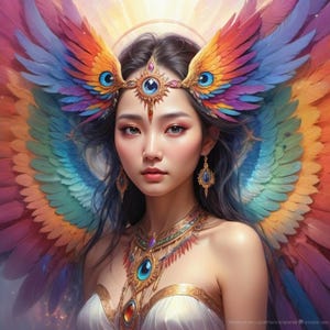 Rainbow Priestess, Fantasy Art, Colorful Artwork, Mystical Goddess ...