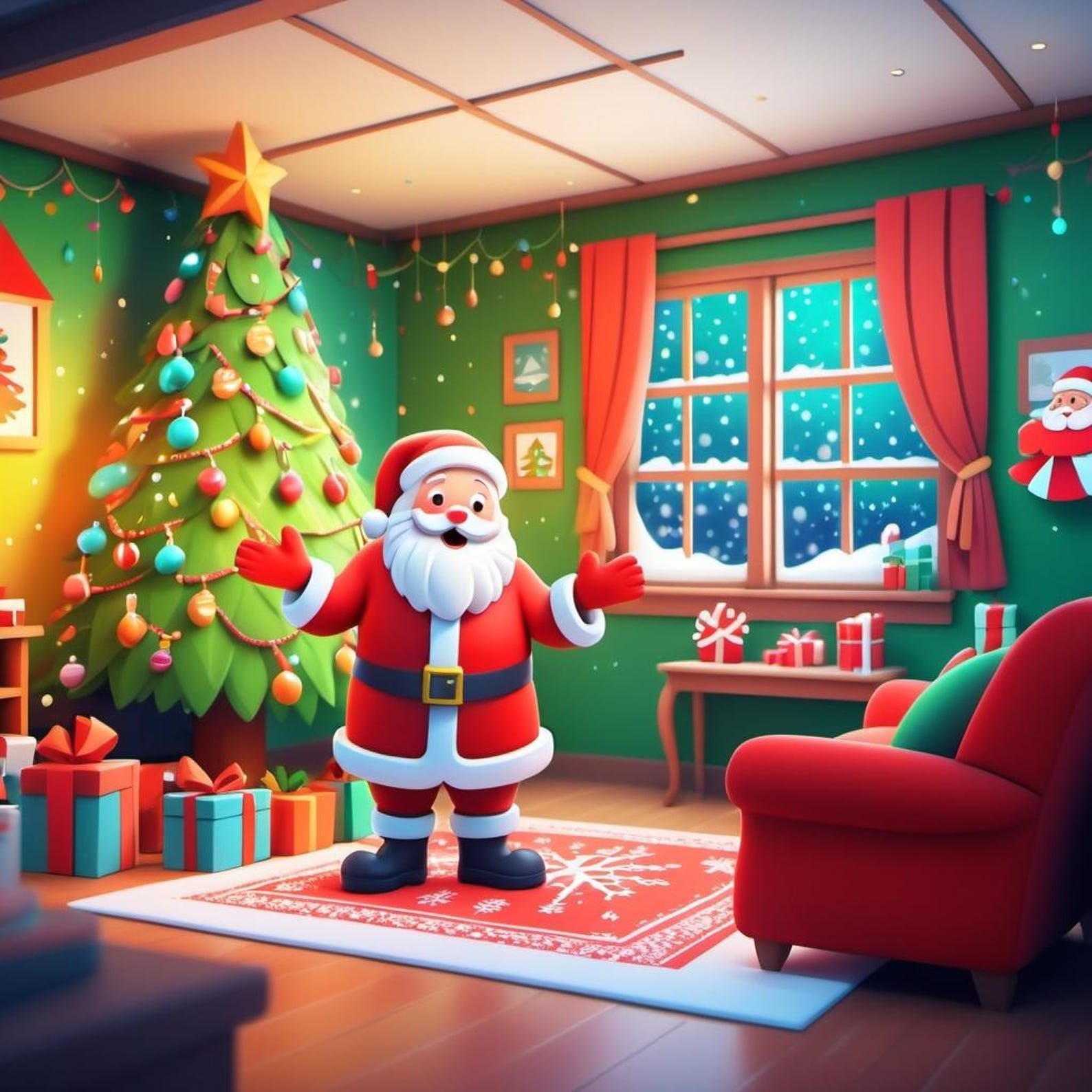 Cozy Christmas Decor, Festive Living Room, Fireplace With Stockings ...