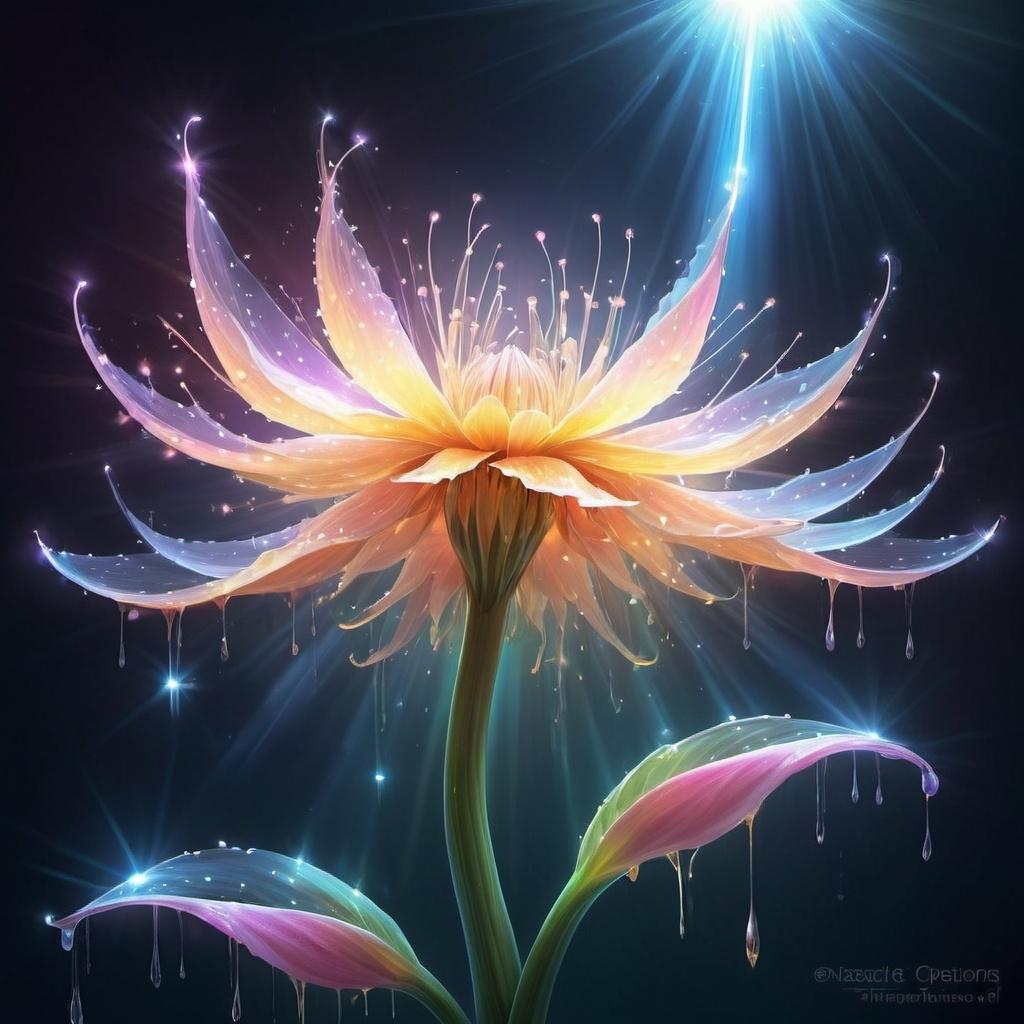 Magical Flower Art, Fantasy Flower Illustration, Ethereal Floral Print ...