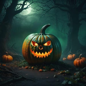 Sinister Pumpkin, Halloween Pumpkin Decor, Scary Pumpkin Art, Jack-o ...