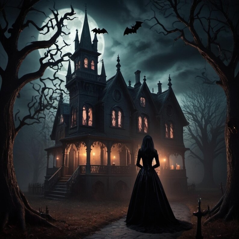 Halloween Decorations, Haunted House Decor, Gothic Halloween Art ...