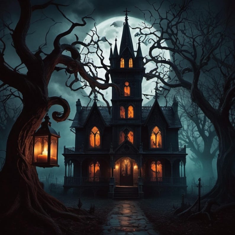 Halloween Decorations, Haunted House Decor, Gothic Halloween Art ...
