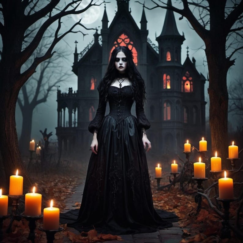 Halloween Decorations, Haunted House Decor, Gothic Halloween Art ...