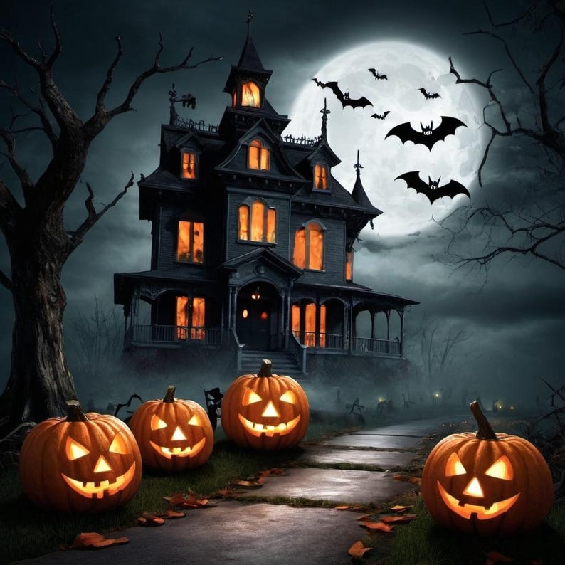 Halloween Decorations, Haunted House Decor, Gothic Halloween Art ...