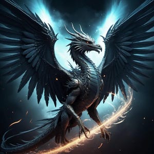 Metallic Dragon Art, Dark Fantasy Dragon, Majestic Dragon Print ...